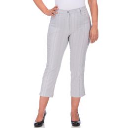7/8-Hose KjBRAND "BEA 7/8", Damen, Gr. 54, N-Gr, silber (silberfarben), Web, Obermaterial: 47% Baumwolle, 45% Polyester, 6% Viskose, 2% Elasthan, figurumspielend 7/8-L&auml;nge, Hosen 7/8-Hose, b&uuml;gelfrei