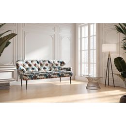 3-Sitzer Home Affaire "Amber", rosa (rose, blau), B:193cm H:97cm T:87cm, 100% Polyester, Sofas, 3-Sitzer, mit Knopfheftung,in verschieden Stoffarten