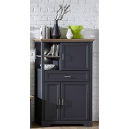 Stauraumschrank Innostyle "Jasmin", grau (graphitfarben, eichefarben), B:93cm H:150cm T:42cm, Holzwerkstoff, MDF, Schr&auml;nke, Stauraumschrank, inklusive Beleuchtung
