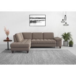 Sit & More Ecksofa SIT & MORE "Westham L-Form", grau (taupe), B:261cm H:88cm T:179cm, 90% Polyester 10%Polyamid, Sofas, Ecksofa, mit Ottomane, mit oder ohne Bettfunktion, Bettkasten, Verstellung