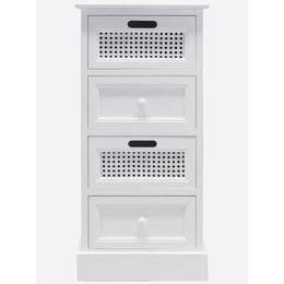 Kommode HEINE HOME, wei&szlig;, B:35cm H:75cm T:29cm, Kunststoff, Massivholz, Sideboards, Kommode