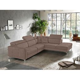Ecksofa Egoitaliano "Matt, hoher Sitzkomfort und aufwendige Detailverarbeitung, L-Form", braun (mud), B:285cm H:100cm T:221cm, Luxus-Micofaser Lederoptik (100% Polyester) ist ein neues technisches Gewebe mit einem visuellen und taktilen Aspekt, der dem Nubuk sehr nahe kommt, mit innovativen Eigenschaften. Seine au&szlig;erordentliche Weichheit kommt von einem exklusiven Produktionsprozess, der Unreinhei