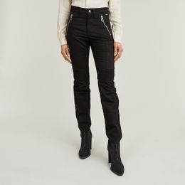 G-Star Raw Bikerhose G-STAR "Biker Skinny Cargo", Damen, Gr. 26, L&auml;nge 32, schwarz (dk schwarz), Web, Obermaterial: 97% Baumwolle, 3% Elasthan, unifarben, skinny fit lang, Hosen Bikerhose, mit kontrastfarbenen Rei&szlig;verschl&uuml;ssen