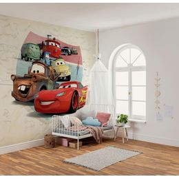 Kindertapete Komar "Disney and Pixar Cars Open Road", bunt, B:250m H:250m, Vlies, Tapeten, Kindertapete
