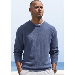 Strickpullover John Devin, Herren, Gr. 3XL (64/66), blau, Strick, Obermaterial: 50% Baumwolle, 50% Polyacryl, unifarben, regular fit normal, Rundhals, Strickb&uuml;ndchen, Pullover Strickpullover, Pullover in modischer Strickstruktur, Topseller