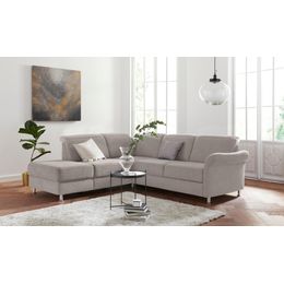 Sit & More Ecksofa SIT & MORE "Darwin L-Form", grau (elefant), B:249cm H:83cm T:221cm, Sofas, Ecksofa, inklusive Federkern, wahlweise mit Kopfteilverstellung, Bettfunktion