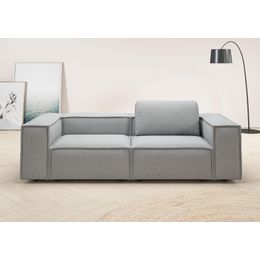 2-Sitzer Home Affaire "Watertown, modernes Sofa 246 cm breit, auch in Feincord", grau (light, grau), B:246cm H:68cm T:98cm, 100% Polyester, Sofas, 2-Sitzer, stilvolles Sofa f&uuml;r 2 Personen mit extra breiter Sitzfl&auml;che