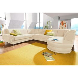 Wohnlandschaft Trendmanufaktur "Rondo, U-Form", beige (creme), B:320cm H:85cm T:94cm, Softlux-Kunstleder;Primabelle-Microfaser;NaturLeder (handschuhweiches Rindsleder in Sitz und R&uuml;cken mit SOFTLUX-Kunstleder als Korpus-Bezug);Struktur (23% Polyacryl, 77% Polyester), Sofas, Wohnlandschaft, inkl.Federkern, wahlweise mit Bettfunktion