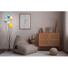 N&auml;ve N&Auml;VE Stehlampe "Colora", bunt, 5, H: 163cm, 1 Stk., Leuchten, 5flg., E14. Textilschirme je 1x gelb, rose, blau, t&uuml;rkis, oliv, Stehlampe