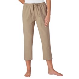 Schlupfhose Classic Basics, Damen, Gr. 52, Normalgr&ouml;&szlig;en, beige, 100% Baumwolle, unifarben, 7/8-L&auml;nge, Hosen Schlupfhose