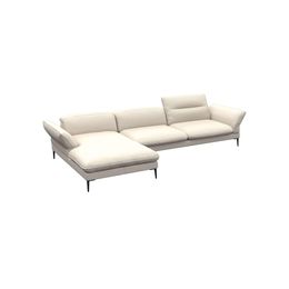 Ecksofa FLEXLUX "Salino, Funktionssofa mit Recamiere, Relaxsofa, Ecksofa", wei&szlig; (warm wei&szlig;), B:340cm H:88cm T:182cm, Sofas, Ecksofa, Sofa mit Arm- und Kopfteil-Verstellungen, Kaltschaum & Stahl-Wellen