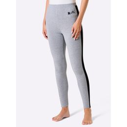 Leggings feel good, Damen, Gr. 40/42, Normalgr&ouml;&szlig;en, grau, meliert, schwarz, 95% Baumwolle, 5% Elasthan, unifarben, Hosen Leggings