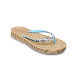 Sandale Roxy "South Beach", Damen, Gr. 6(36), light blau, braun, Obermaterial:Obermaterial: 98% synthetisches Tr/ 2% Metall, Futter: 100% synthetisches Tr, Laufsohle: 100% Schwammgummi;, Schuhe Sandale