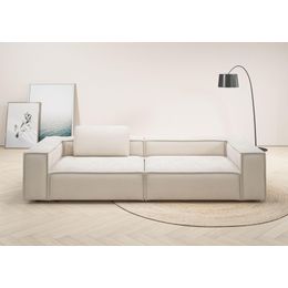 3-Sitzer Home Affaire "Watertown moderner 3-Sitzer", beige (nature), B:306cm H:68cm T:118cm, 94% Polyester, 6% Nylon, Sofas, 3-Sitzer, extra breites Sofa mit in eleganten Bez&uuml;gen & gro&szlig;z&uuml;giger Sitzfl&auml;che