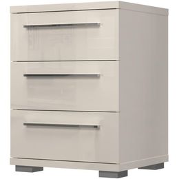 Nachtkommode OTTO HOME "Piano, Nachttisch aus FSC-zertifiziertem Holzwerkstoff, Made in Europe", beige (beige hochglanz), B:45cm H:61cm T:40cm, Holzwerkstoff, Sideboards, Nachtkommode, UV lackiert, hochgl&auml;nzend, Soft-Close Funktion, 2 oder 3 Schubladen
