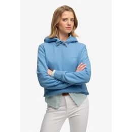 Kapuzensweatshirt Superdry "Essential Logo Emb Hood Hb", Damen, Gr. XXL, blaubell, Sweatware, Obermaterial: 100% Baumwolle, unifarben, Rundhals, Rippb&uuml;ndchen, Sweatshirts Kapuzensweatshirt