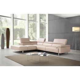 Ecksofa Egoitaliano "Malika, elegant und bequem, Designsofa, L-Form", wei&szlig; (paper), B:300cm H:94cm T:107cm, Leder &raquo;BULL&laquo; (echtes Rindsleder). Geschliffenes, pigmentiertes und behandeltes Rindsleder mit einer Dicke von 1, 3-1, 5 mm. Dieses Leder zeigt eine ziemlich weiche Hand mit einem halb undurchsichtigen Aussehen. Es handelt sich um ein gesch&uuml;tztes Leder. Eine leichte Deckschicht sch&uuml;tzt sie vo