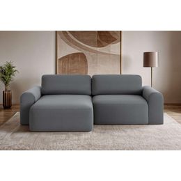 Ecksofa OTTO HOME "LEOO universell Schlafsofa mit Bettkasten, Ma&szlig;e B/T/H: 272/152/84,5 cm", grau (anthrazit), B:272cm H:84,5cm T:152cm, 100% Polyester, Sofas, Ecksofa, L-Form mit Recamiere rechts oder links montierbar, hoher Sitzkomfort