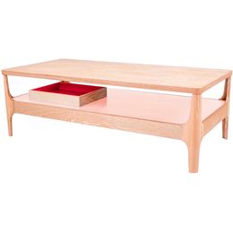 Couchtisch Kayoom "Kaffeetisch Addison, Couchtisch, offenes, ausgefallenes Design", beige (esche, rosa, natur, rosa), B:120cm H:40cm T:60cm, Tischplatte: MDF mit Esche-Furnier, Tischbeine: Massivholz, Tische, Couchtisch, Ausgefallenes Design, Tischbeine aus Massivholz, aus robustem Material