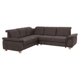 Ecksofa Home Affaire "Dalia L-Form", braun (mocca), B:256cm T:236cm, Luxus-Microfaser Florence (100% Polyester);Luxus-Microfaser weich (90% Polyester, 10% Polyamid);Webstoff (100% Polyester), Sofas, Ecksofa, mit Federkernpolsterung, wahlweise mit Bettfunktion, Bettkasten