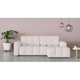 Ecksofa OTTO HOME "Manilla, wahlweise mit Bettfunktion, B/T/H 265/170/91 cm", beige, B:265cm H:91cm T:170cm, 100% Polyester, Sofas, Ecksofa, L-Form mit Recamiere rechts/links bestellbar, Wellenunterfederung