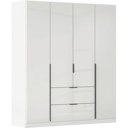 Dreht&uuml;renschrank OTTO HOME "Kleiderschrank Kleiderschr&auml;nke Schrank Garderobe AGORDO mit Glasfront", wei&szlig; (alpinwei&szlig;, glas kristallwei&szlig;), B:181cm H:229cm T:54cm, Holzwerkstoff, Schr&auml;nke, Dreht&uuml;renschrank, mit Au&szlig;enschubk&auml;sten, in 7 Breiten und 2 H&ouml;hen MADE IN GERMANY