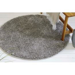 Hochflor-Teppich OTTO HOME "Nickolas", grau, B:120cm H:30mm L:120cm, Polypropylen, Teppiche, Hochflor-Teppich, Langflor, Shaggy, weicher Hochflor, uni farben, mit Glanz, Wohnzimmer