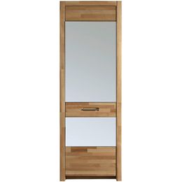 Garderobenschrank MCA LIVING "Fenja Spiegelschrank, Schrank, Dreht&uuml;renschrank - H&ouml;he 203 cm", kernbuchefarben, B:66cm H:203cm T:40cm, Massivholz, Schr&auml;nke, Garderobenschrank, Massivholz, Kernbuche, 1 Spiegelt&uuml;r, 1 Kleiderstange, Breite 66 cm