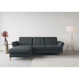 Sit & More Ecksofa SIT & MORE "G&ouml;teborg", grau, B:268cm H:90cm T:176cm, Sofas, Ecksofa, Sitztiefenverstellung und Federkern, wahlweise mit Bettfunktion