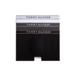 Trunk "3P TRUNK DTM", Herren, Gr. XL (54), 3 Stk., blk, drk ash, wht, Jersey, Obermaterial: 95% Baumwolle, 5% Elasthan, Tommy Hilfiger Underwear, k&ouml;rpernah, Unterhosen Trunk, mit Logobund