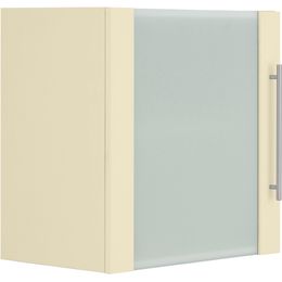 Wiho-K&uuml;chen Glash&auml;ngeschrank WIHO K&Uuml;CHEN "Unna", beige (front und korpus: magnolia), B:60cm H:56,5cm T:35cm, Schr&auml;nke, Glash&auml;ngeschrank, Front mit Glaseinsatz