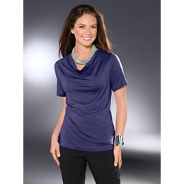 Wasserfallshirt Inspirationen "Shirt", Damen, Gr. 44, lila (beere), 95% Viskose, 5% Elasthan, unifarben, Wasserfallausschnitt, Shirts Wasserfallshirt