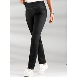 Schlupfhose Casual Looks, Damen, Gr. 205, Extrakurzgr&ouml;&szlig;en, schwarz, 65% Baumwolle, 33% Polyester, 2% Elasthan, unifarben, lang, Hosen Schlupfhose