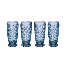 Villeroy & Boch Longdrinkglas VILLEROY & BOCH "Longdrinkgl&auml;ser Boston Coloured 400 ml 4er Set", blau, Glas, Trinkgef&auml;&szlig;e, Longdrinkglas