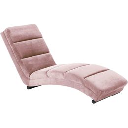 Relaxsessel Salesfever "Komfortable Loungeliege", rosa (rose), B:60cm H:82cm T:170cm, 100% Polyester, Metall, Sessel, Relaxsessel, Stilvolles Design mit eleganter Quersteppung