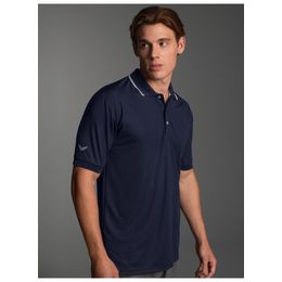 Poloshirt TRIGEMA "TRIGEMA Poloshirt aus atmungsaktivem COOLMAX-Material", Herren, Gr. L, navy, Trikot, 100% Polyester (recycelt), Basic, ohne Ausschnitt, Shirts Poloshirt
