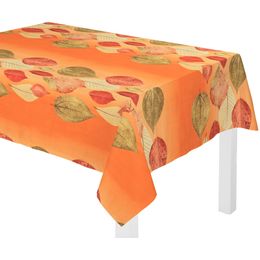 Tischdecke WIRTH "MAREK" Gr. 2, orange (terrakotta), B:120cm L:120cm, Polyester, Tischdecken, Tischdecke