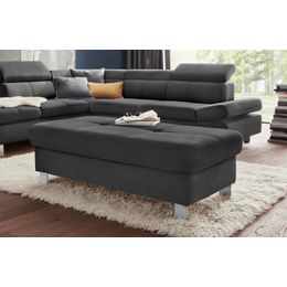 Hocker exxpo - SOFA FASHION "Fiji Bankhocker mit Staufach unter der Sitzfl&auml;che", grau (anthrazit), B:116cm H:45cm T:70cm, Luxus-Kunstleder;Webstoff (100% Polyester);Webvelours (100% Polyester), Hocker, Hocker, elegant modern mit toller Detailverarbeitung