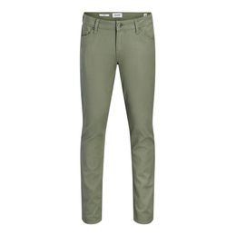 Jack & Jones 5-Pocket-Hose JACK & JONES "JPSTGLENN DYLAN ORIGINAL", Herren, Gr. 32, L&auml;nge 32, deep lichen gr&uuml;n, Web, Obermaterial: 98% Baumwolle, 2% Elasthan, unifarben, slim fit kn&ouml;chellang, Hosen 5-Pocket-Hose