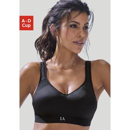 active by Lascana Sport-BH LASCANA ACTIVE, Damen, Gr. 75, Cup C, schwarz, Microtouch, Obermaterial: 54% Polyamid (TACTEL), 32% Baumwolle, 14% Elasthan (LYCRA), BHs Sport-BH, ohne B&uuml;gel mit breiten, wattierten Tr&auml;gern, Topseller