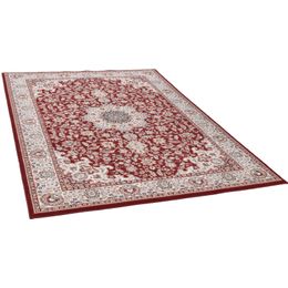 Wollteppich Theko "Dolna - 859", rot, B:50cm H:10mm L:80cm, Schurwolle, Teppiche, Wollteppich, Kurzflor, reine Wolle, Orient-Optik