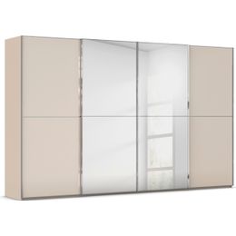 Schwebet&uuml;renschrank Rauch "Kleiderschrank Schrank Garderobe Schlafzimmerschrank SCALE-DUO", beige (fango, glas champagner, griffleisten chrom), B:360cm H:223cm T:68cm, Holzwerkstoff, Schr&auml;nke, Schwebet&uuml;renschrank, edle zweigeteilte T&uuml;ren Spiegel/Glas-Mix 3 Zierleisten MADE IN GERMANY