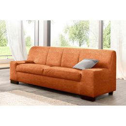 3-Sitzer DOMO collection "Norma zeitlos, kubisch und elegant, komfortabel, flache Armlehnen", orange (terrakotta), B:212cm H:74cm T:85cm, Sofas, 3-Sitzer