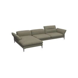 Ecksofa FLEXLUX "Salino, Funktionssofa mit Recamiere, Relaxsofa, Ecksofa", gr&uuml;n (fall gr&uuml;n), B:340cm H:88cm T:182cm, 62% Polyester, 17% Cotton, 14% Viscose, 7% Linen, Sofas, Ecksofa, Sofa mit Arm- und Kopfteil-Verstellungen, Kaltschaum & Stahl-Wellen