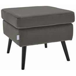 Hocker Home Affaire "Salla", grau (anthrazit), B:58cm H:49cm T:58cm, Samtcord (92% Polyester 8% Polyamid);Struktur (100% Polyester);Struktur Hahnentritt (100% Polyester);Struktur fein (100% POlyester);Samtoptik (100% Polyester);Fellimitat (100%Polyester), Hocker, Hocker, Bezug auch in Luxus-Microfaser in Teddyfelloptik