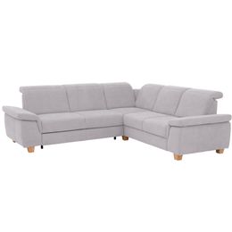 Ecksofa Home Affaire "Dalia L-Form", silber, B:256cm T:236cm, Luxus-Microfaser Florence (100% Polyester);Luxus-Microfaser weich (90% Polyester, 10% Polyamid);Webstoff (100% Polyester), Sofas, Ecksofa, mit Federkernpolsterung, wahlweise mit Bettfunktion, Bettkasten
