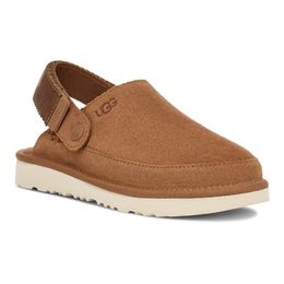 UGG Australia Clog UGG "KID&acute;S GOLDENSTAR CLOG", M&auml;dchen, Gr. 4 (36), braun (chestnut), Veloursleder, Schuhe Clog, Hausschuh, Mule, Plateauschuh mit schwenkbarem Fersenriemchen
