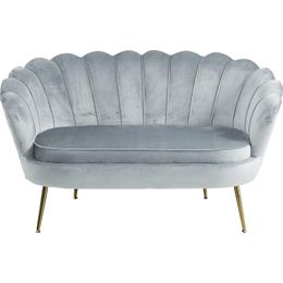 2-Sitzer Salesfever "Clam Komfort-Duo-Sitz", grau (hellgrau), B:136cm H:78cm T:76cm, Samtvelours (100% Polyester), Sofas, 2-Sitzer, Muscheldesign-Breite 136 cm: Pure Extravaganz
