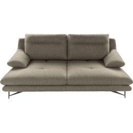 2,5-Sitzer Calia italia "Cezanne, elegant und bequem, aufwendige Detailverarbeitung", beige (44 beige), B:195cm H:90cm T:109cm, Sofas, 2 5-Sitzer, im Strukturbezug, wahlweise mit Sitztiefenverstellung