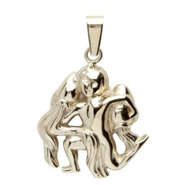 Kettenanh&auml;nger OSTSEE-SCHMUCK "- Tierkreiszeichen Wassermann - Gold 585/000 -" Gr. 27, gold (gold 585, goldfarben, gelb), Schmuckanh&auml;nger, Damen, Gelbgold 585, Kettenanh&auml;nger